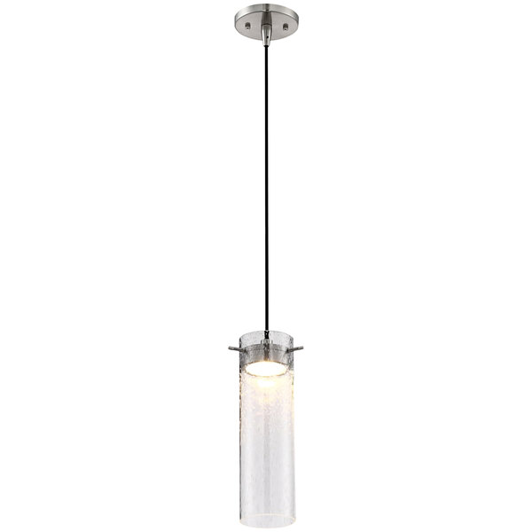SATCO/NUVO Pulse 1-Light LED Mini Pendant Light with Clear Seeded Glass ...