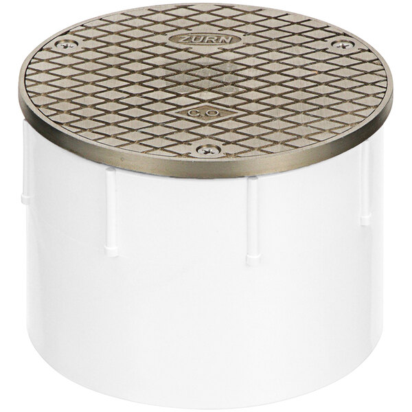Zurn Elkay CO2450-PV4 PVC Cleanout with 5 3/16" Round Nickel Cover and ...