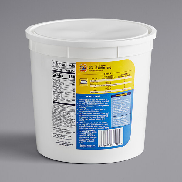 Gold Medal Vanilla Cream Icing in Bulk (11 lb., 2/Case)