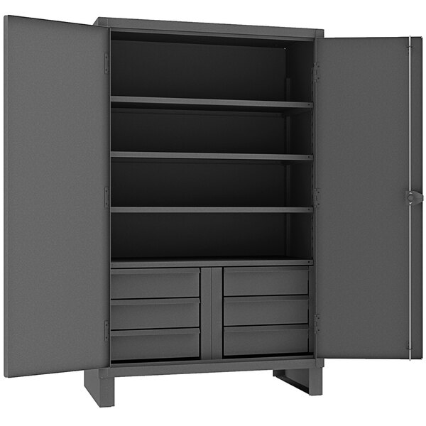 Durham Mfg 12-Gauge 48" x 24" x 78" 4-Shelf Cabinet with 6 Drawers ...