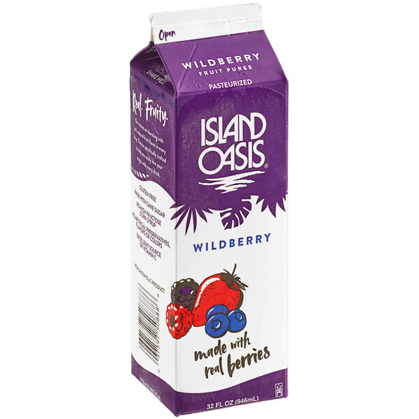 Island Oasis Wildberry Frozen Beverage Mix 32 fl. oz. - 12/Case