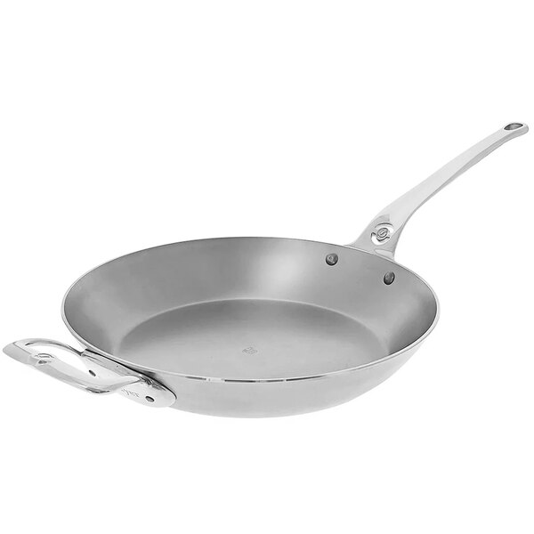 de Buyer Mineral B Pro 12 9/16" Carbon Steel Fry Pan with Helper Handle ...