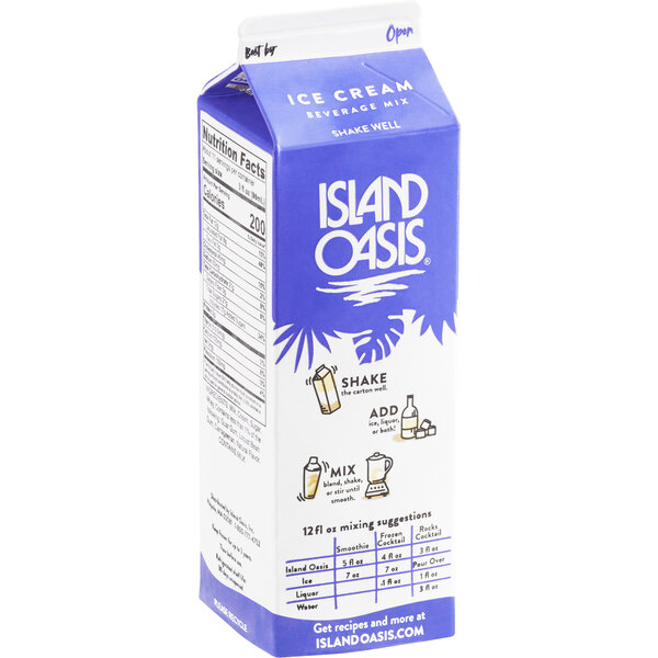Island Oasis Vanilla Ice Cream Frozen Beverage Mix 32 fl. oz. - 12/Case