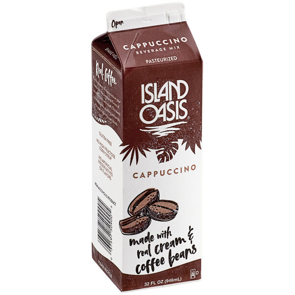 Island Oasis Cappuccino Frozen Beverage Mix 32 fl. oz. - 12/Case