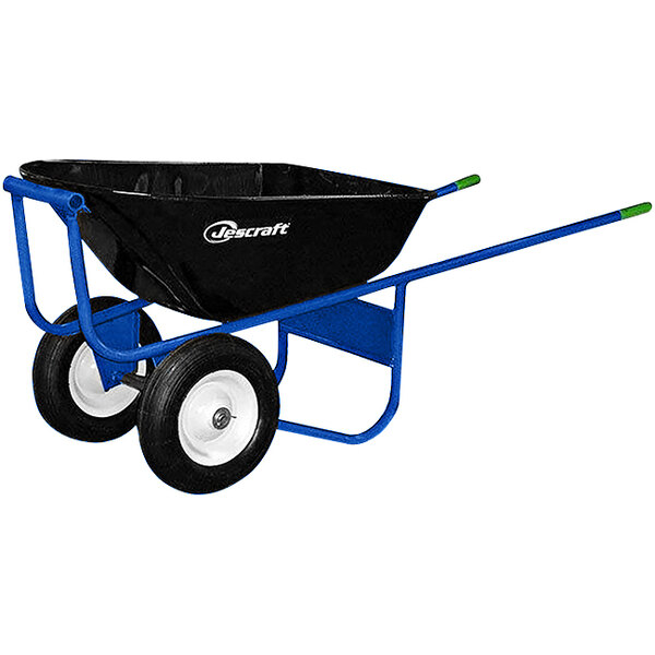 Jescraft 6 Cu. Ft. Fully Welded Steel Wheelbarrow with Dual 16" Flat ...