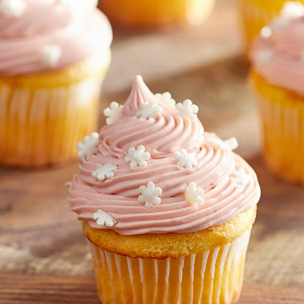 Mavalerio White Pearlized Snowflake Sprinkles 10 lb.