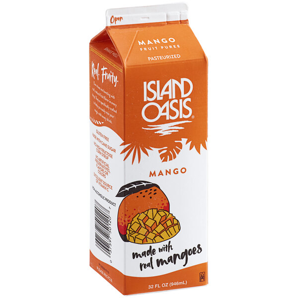 Island Oasis Mango Frozen Beverage Mix 32 fl. oz. - 12/Case