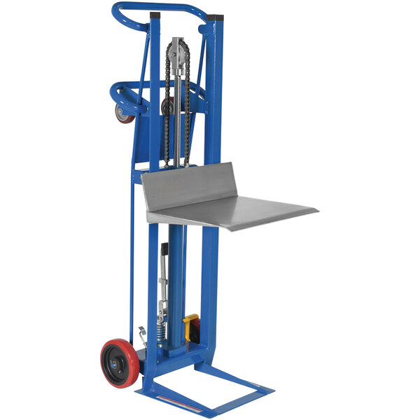 Vestil 750 lb. 20" x 16 3/16" Blue Steel Hydra Lift Cart HYDRA-2