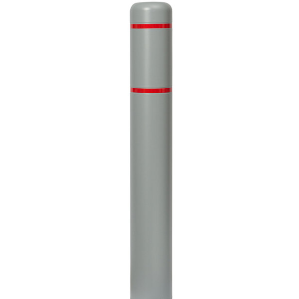 Innoplast BollardGard 7 1/8" x 60" Gray Bollard Cover with Red ...