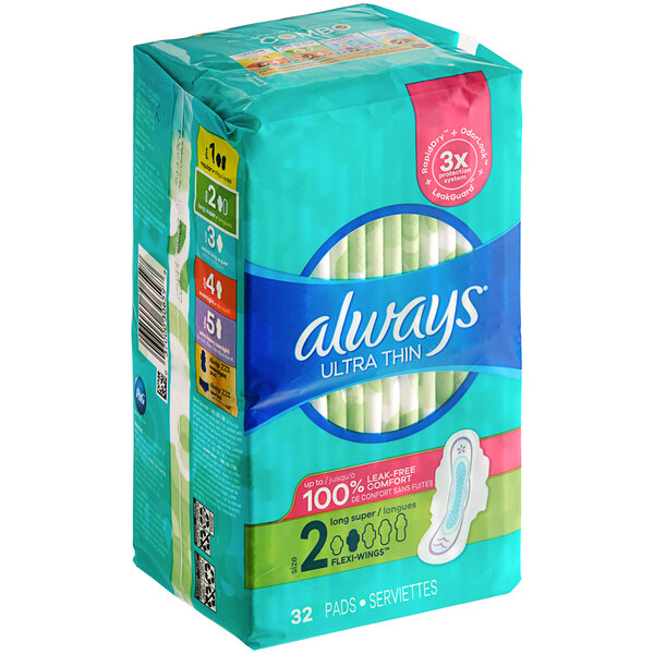 Always Ultra Thin 32-Count Unscented Menstrual Pad with Wings - Size 2 ...