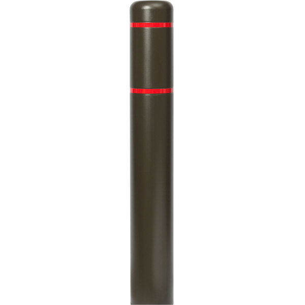 Innoplast BollardGard 7 1/8" x 60" Brown Bollard Cover with Red ...