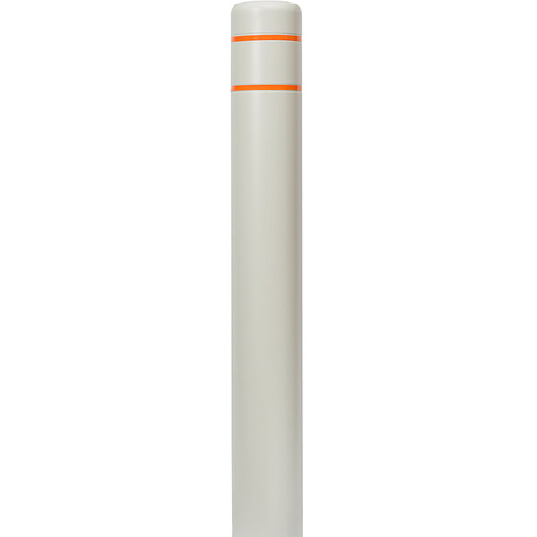 Innoplast BollardGard 9 1/8" x 72" Light Gray Bollard Cover with Orange ...