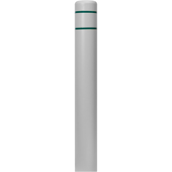 Innoplast BollardGard 7 1/8" x 52" Light Gray Bollard Cover with Green ...