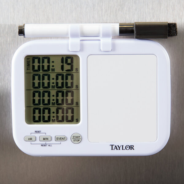 Taylor 5849 Digital 4 Channel 25 Hour Kitchen Timer with White Board ...