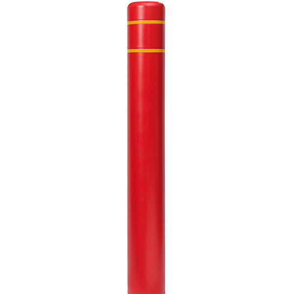 Innoplast BollardGard 9 1/8" x 72" Red Bollard Cover with Yellow ...
