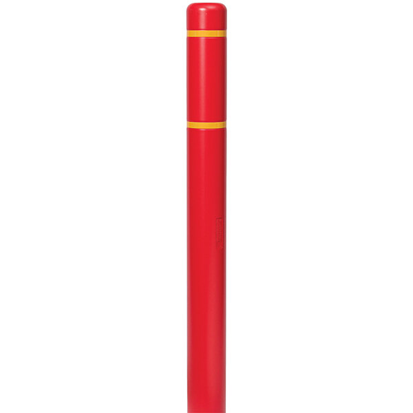 Innoplast BollardGard 4 11/16" x 52" Red Bollard Cover with Yellow ...