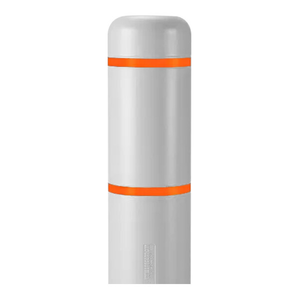 Innoplast BollardGard 7 1/8" x 52" Light Gray Bollard Cover with Orange ...