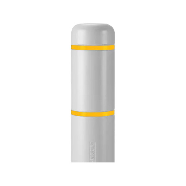Innoplast BollardGard 7 1/8" x 52" Light Gray Bollard Cover with Yellow ...