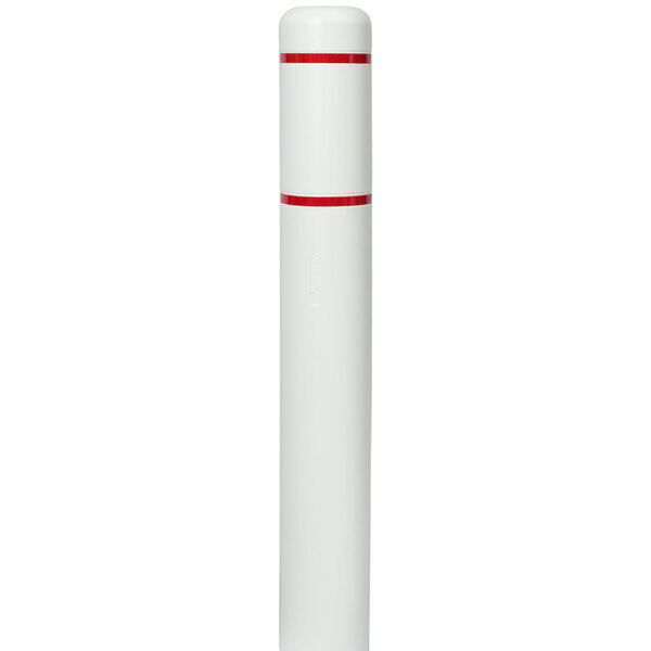 Innoplast BollardGard 7 1/8" x 72" White Bollard Cover with Red ...