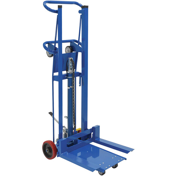 Vestil 750 lb. 22" x 20" Blue Steel Hydra Lift Cart with Forks HYDRA-4 ...