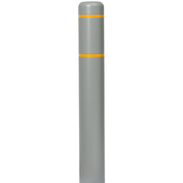 Innoplast BollardGard 7 1/8" x 60" Gray Bollard Cover with Yellow ...