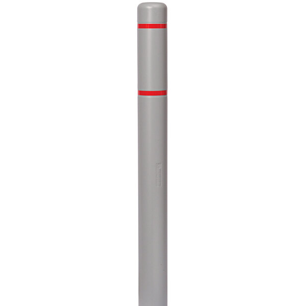 Innoplast BollardGard 4 11/16" x 52" Gray Bollard Cover with Red ...