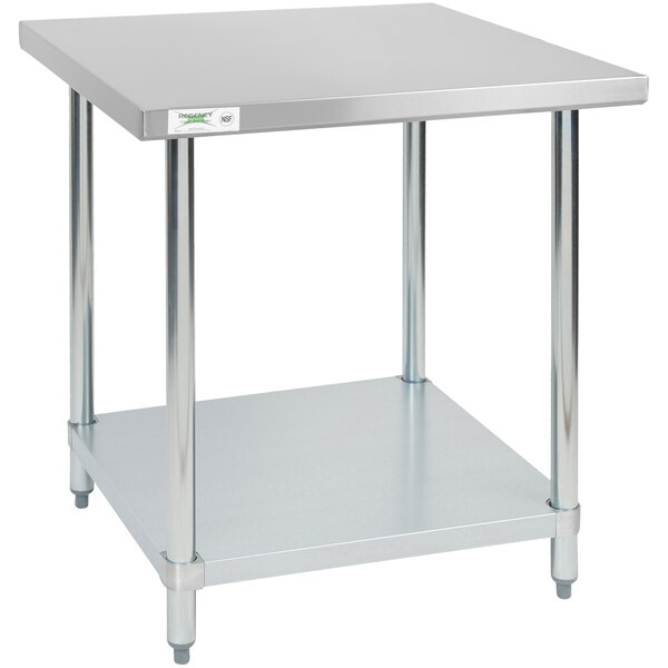 Regency 30" x 30" 18-Gauge 304 Stainless Steel Commercial Work Table ...