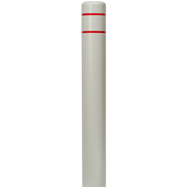 Innoplast BollardGard 9 1/8" x 72" Light Gray Bollard Cover with Red ...