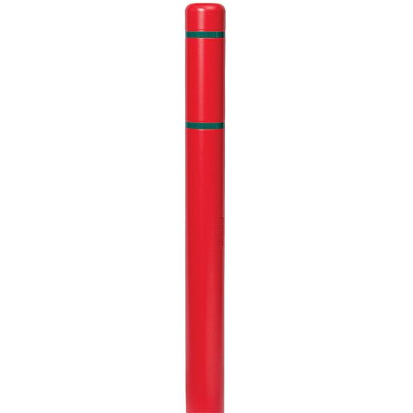 Innoplast BollardGard 4 11/16" x 52" Red Bollard Cover with Green ...