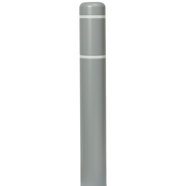 Innoplast BollardGard 7 1/8" x 60" Gray Bollard Cover with White ...