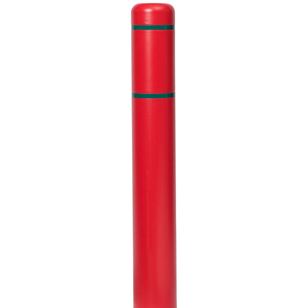 Innoplast BollardGard 7 1/8" x 52" Red Bollard Cover with Green ...