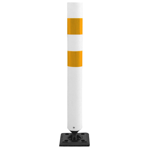Innoplast Tuff Post 3" x 42" White Flexible Fixed Bollard with 3 ...