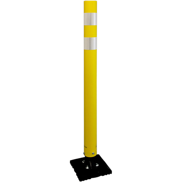 Innoplast Tuff Post 3" x 42" Yellow Flexible Fixed Bollard with 3 ...