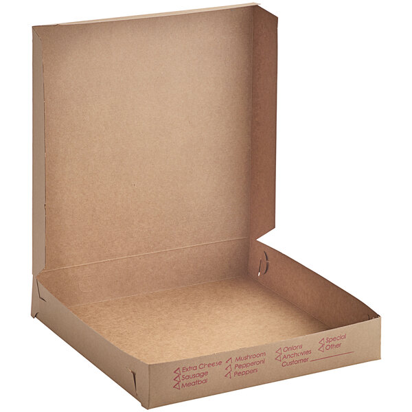 Choice 12" x 12" x 2" Clay Coated Customizable Kraft Pizza Box - 100/Bundle