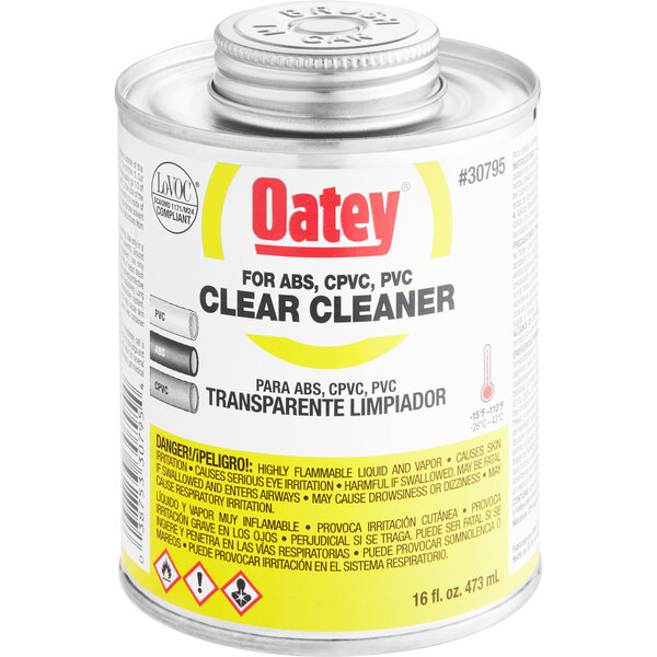 Oatey 30795 16 oz. Clear Cleaner for ABS / PVC / CPVC Pipe & Fittings