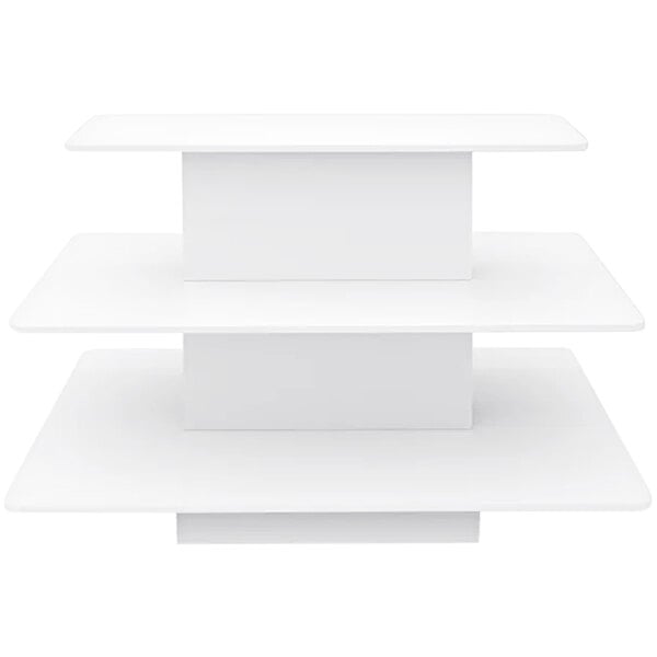 Econoco 60" x 42" x 42" Rectangular White Melamine Three-Tier Display Table