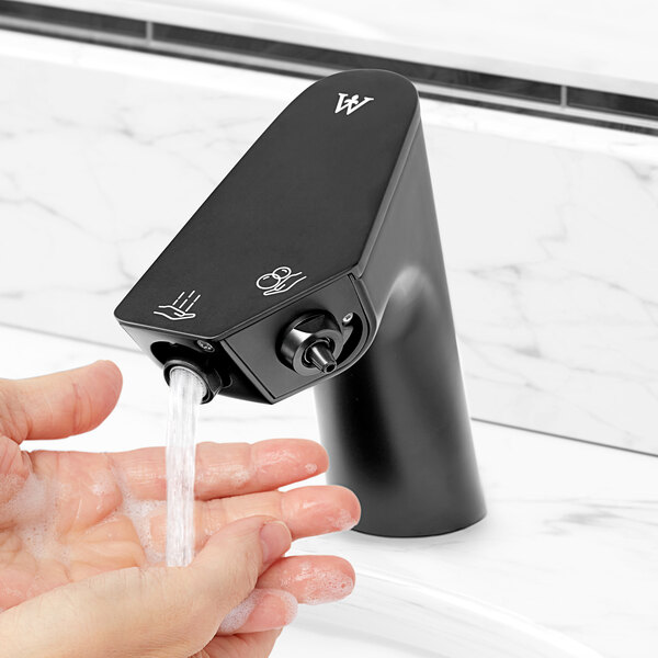 Waterloo Deck-Mounted Matte Black Hands-Free Dual-Sensor Faucet with ...