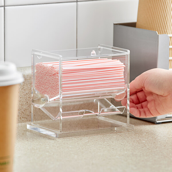 Choice Acrylic Stirrer Straw Dispenser for 5" Stirrer Straws