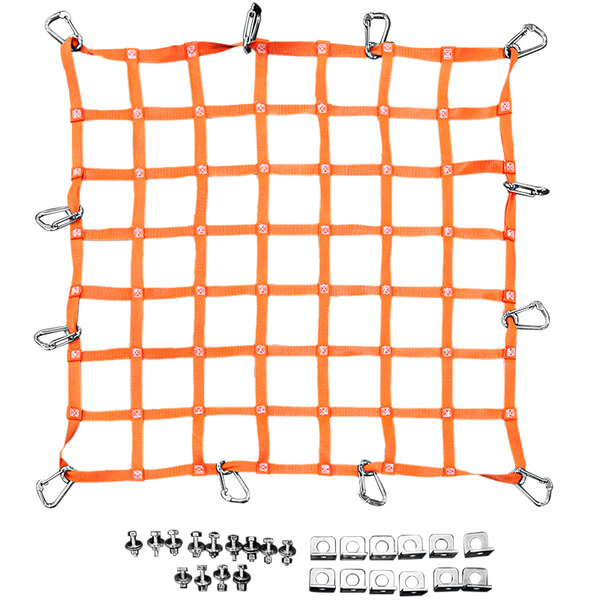 US Netting 2' x 2' Orange Polyester Hatch Safety Net with Angle ...