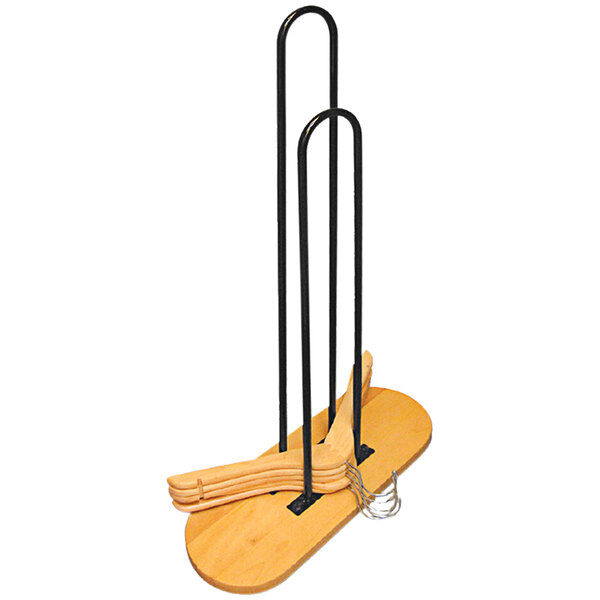 34" Hanger Stacker with Natural Wooden Base