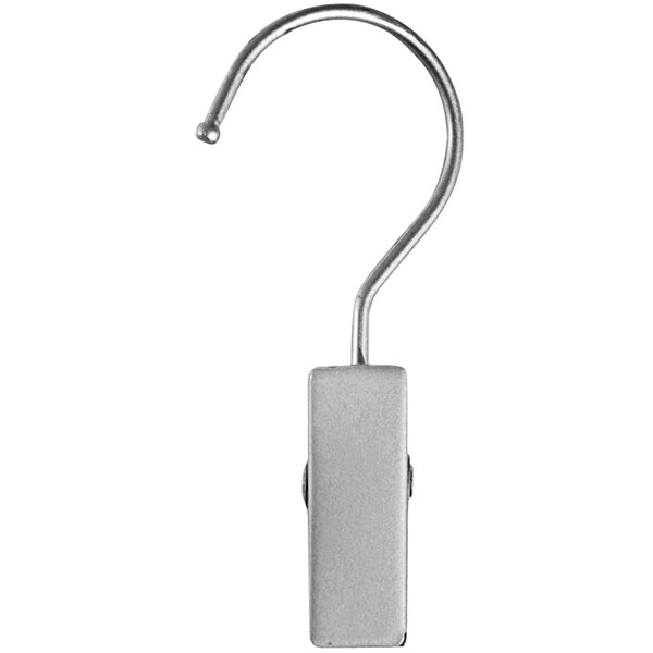 4 1/2" Brushed Chrome Hang-All Metal Clip with Chrome Swivel Hook - 12/Pack