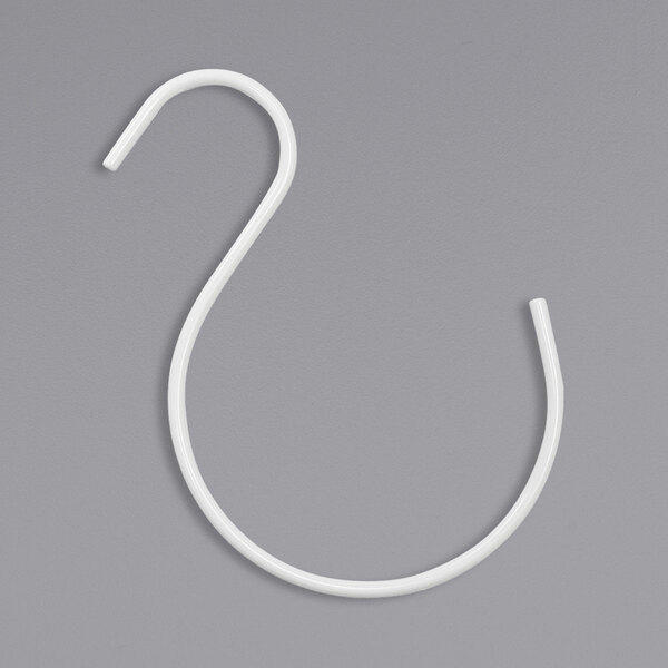 7" White S-Shaped Pants Hook - 12/Pack