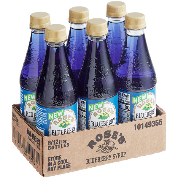 Rose's Blueberry Syrup 12 fl. oz. - 6/Case