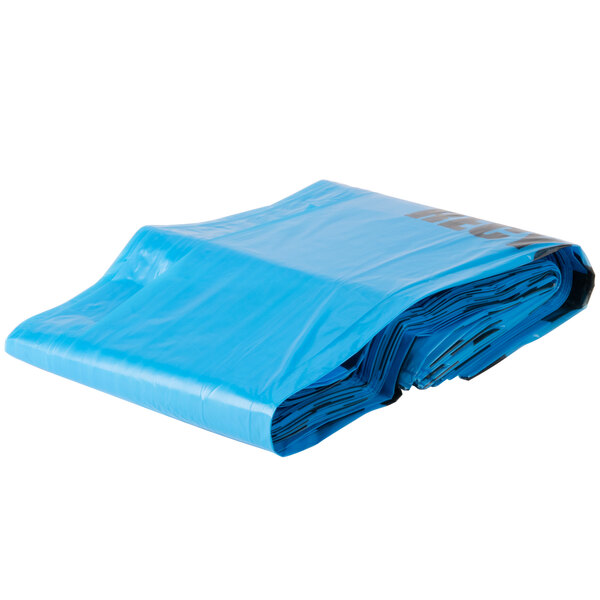 38 Gallon 1.2 Mil 30" X 46" Linear Low Density Blue Tint Recycling Bag ...