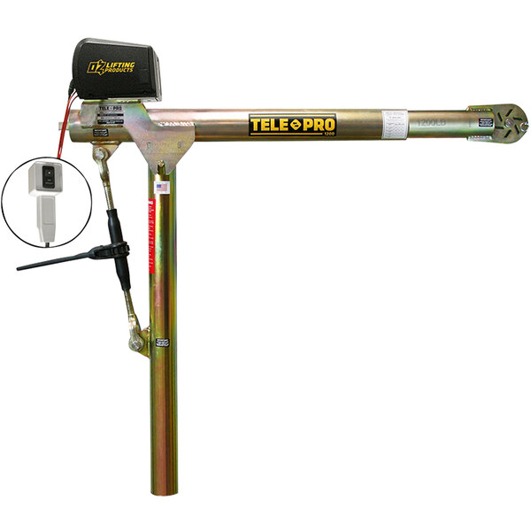OZ Lifting Products Tele-Pro Davit Crane with 12V DC Electric Winch and ...