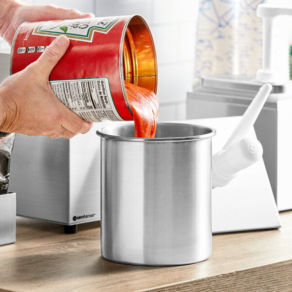 ServSense Single 3.7 Qt. Stainless Steel Condiment Pump Dispenser with ...