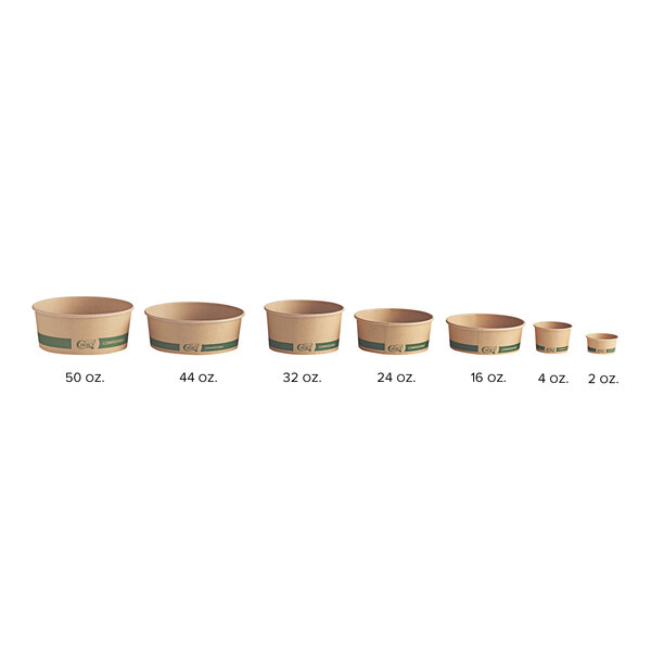 EcoChoice 50 oz. Round Kraft Bio-Lined Compostable Take-Out Container 7 ...