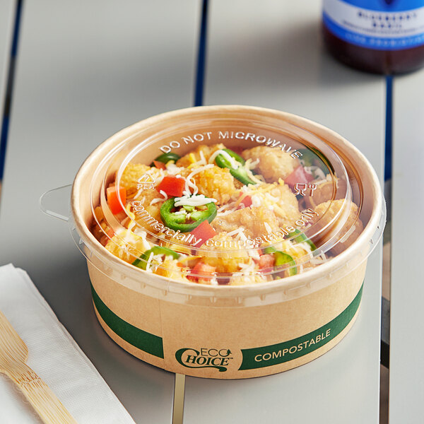 EcoChoice 16-32 oz. Round Compostable PLA Take-Out Lid - 300/Case