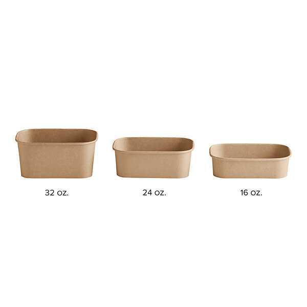 Choice 24 oz. Rectangular Kraft PE-Lined Microwavable Take-Out ...