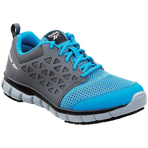 Reebok Work Sublite Unisex 12 Wide Sky Blue / Dark Gray Soft Toe Non ...